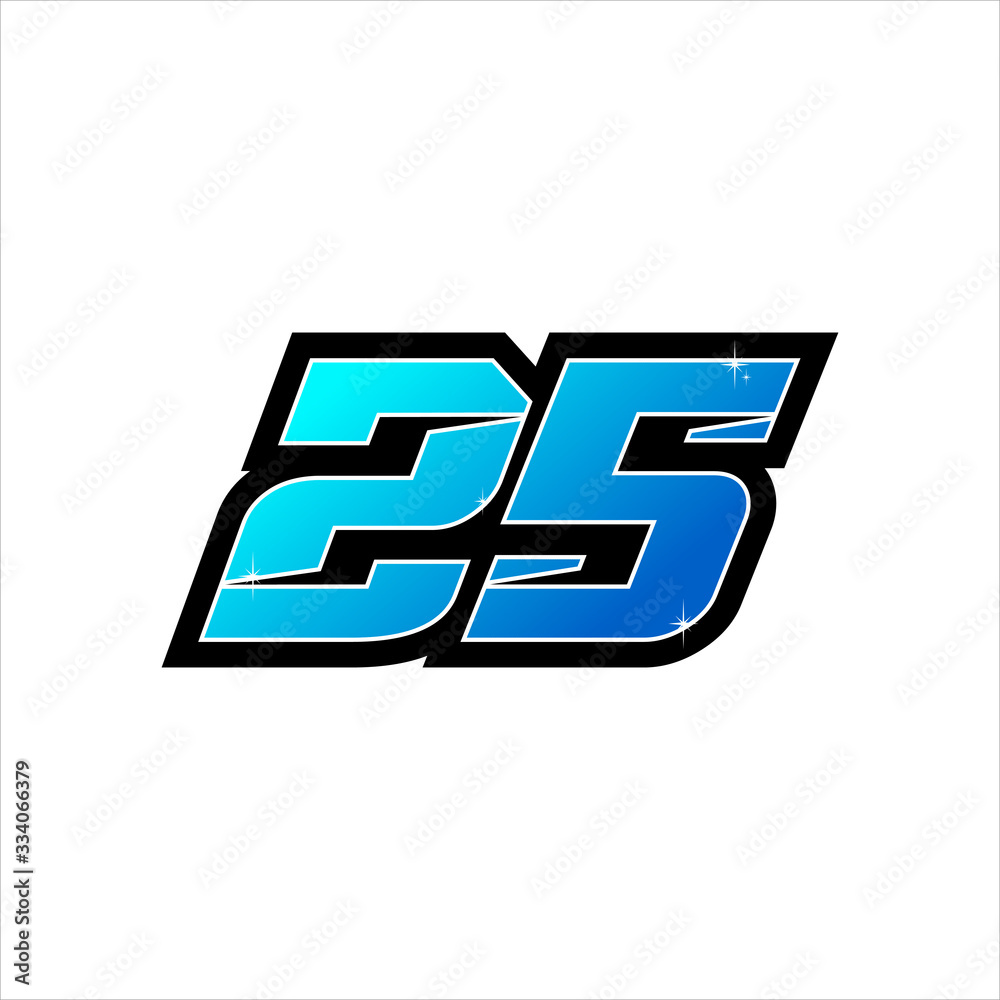 Vector Racing number 25, start racing number, sport race number with ...