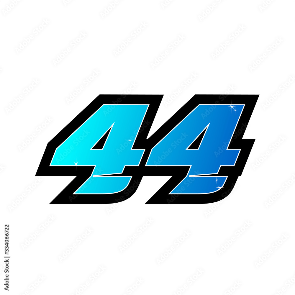 Vector Racing number 44, start racing number, sport race number with ...
