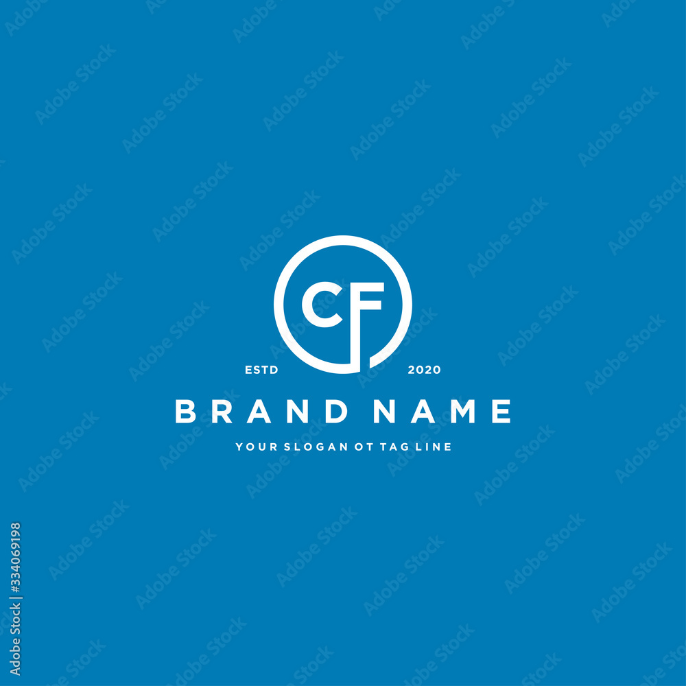 letter CF logo design vector Stock Vector | Adobe Stock