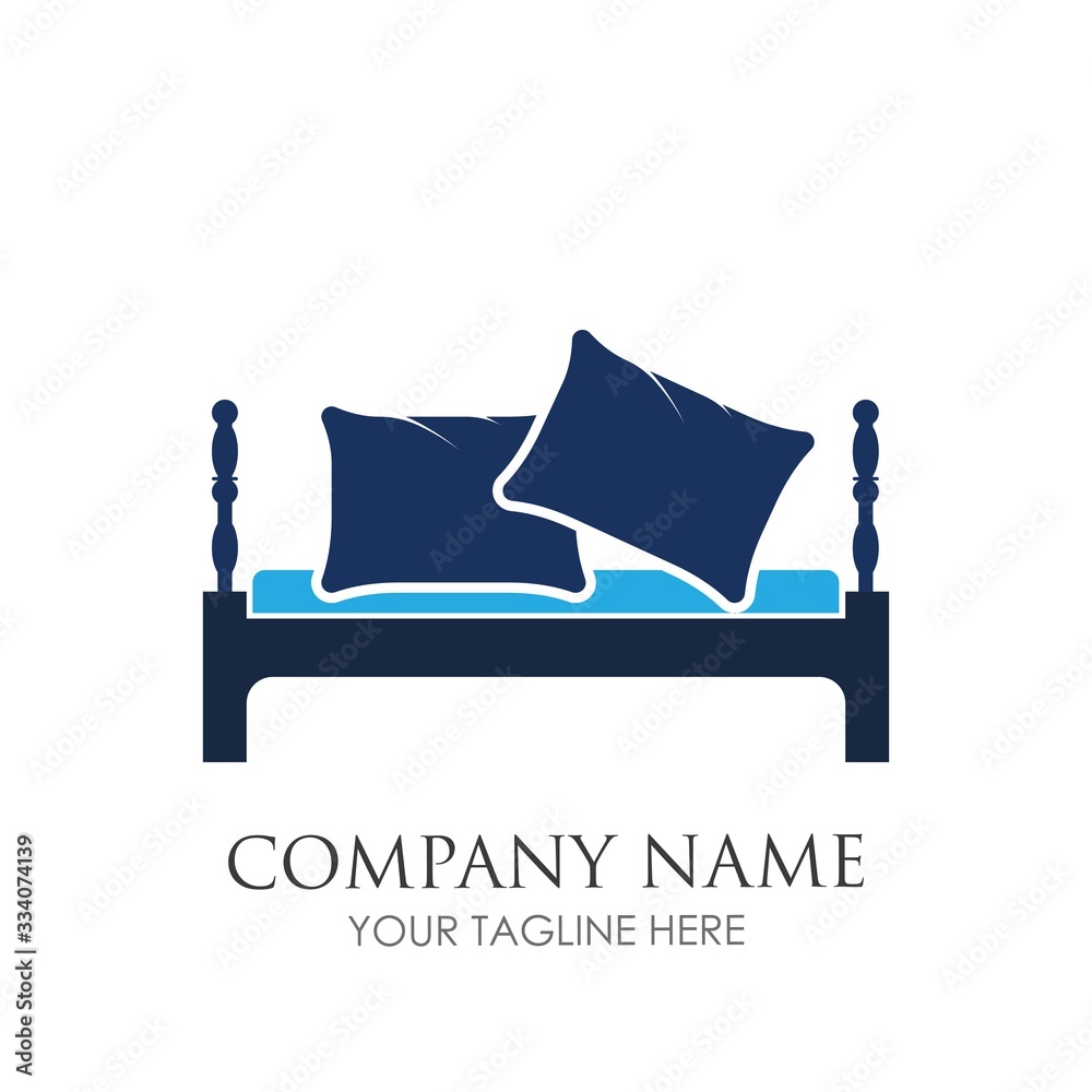 Bed logo vector illustration design template. Bed logo vector Stock ...