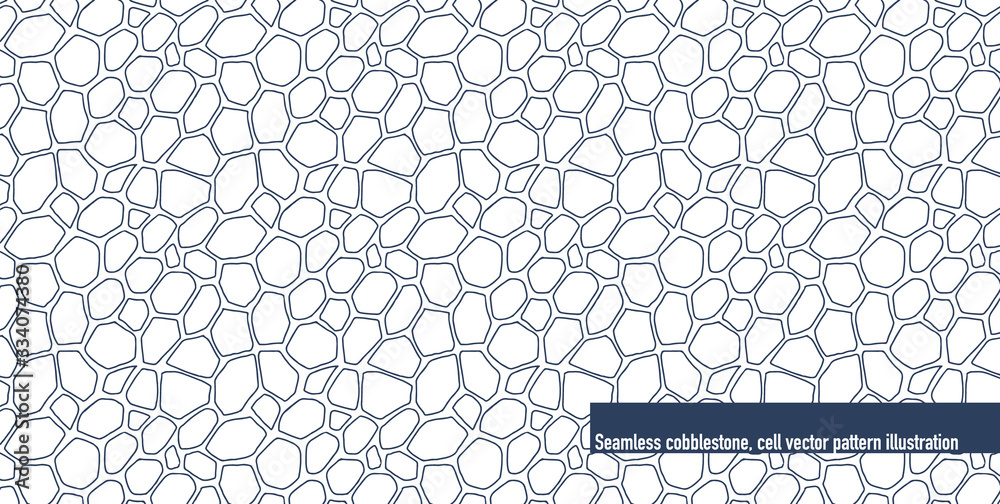 Seamless cobblestone, cell vector pattern illustration Stock Vector ...