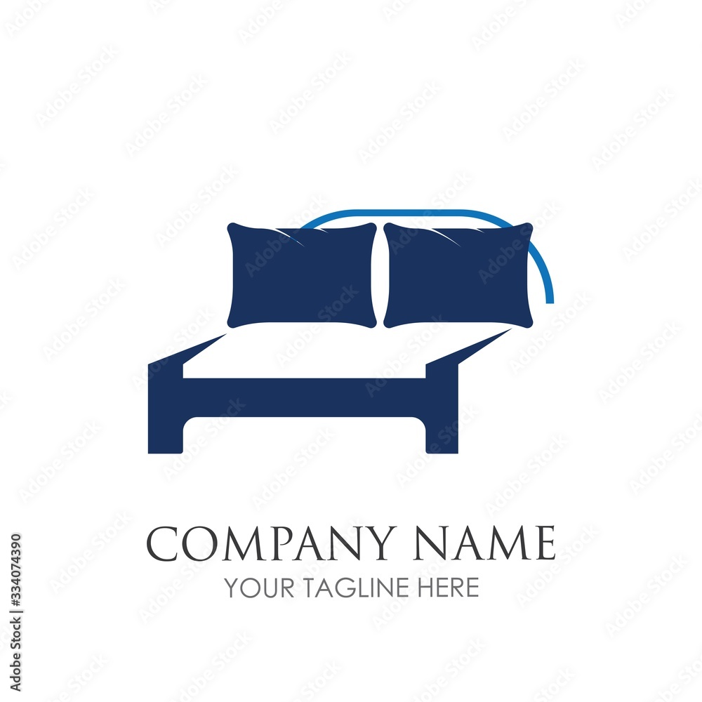 Bed logo vector illustration design template. Bed logo vector Stock ...
