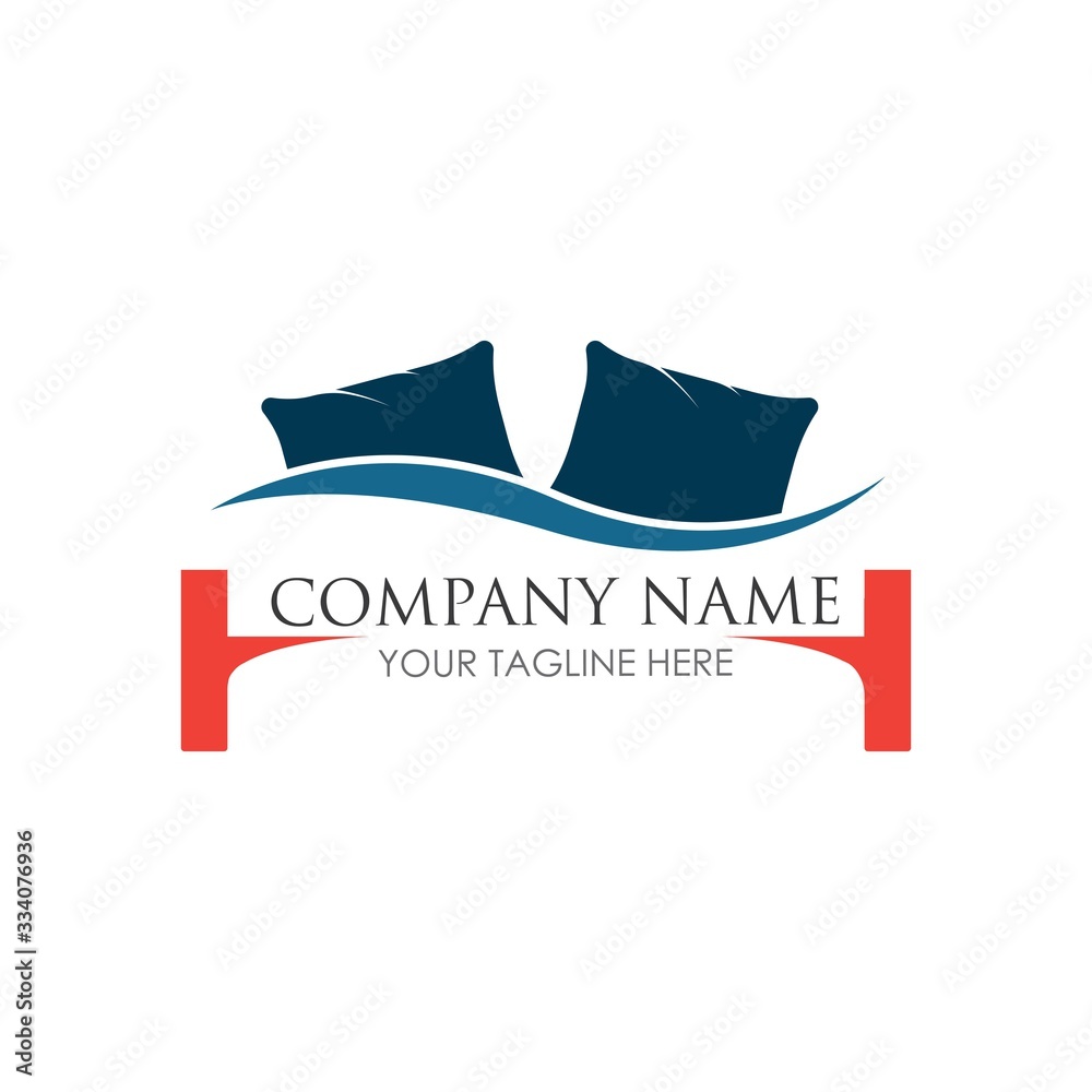 Bed logo vector illustration design template. Bed logo vector Stock ...