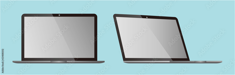 pc laptop vector isolated blank screen Stock Vector | Adobe Stock