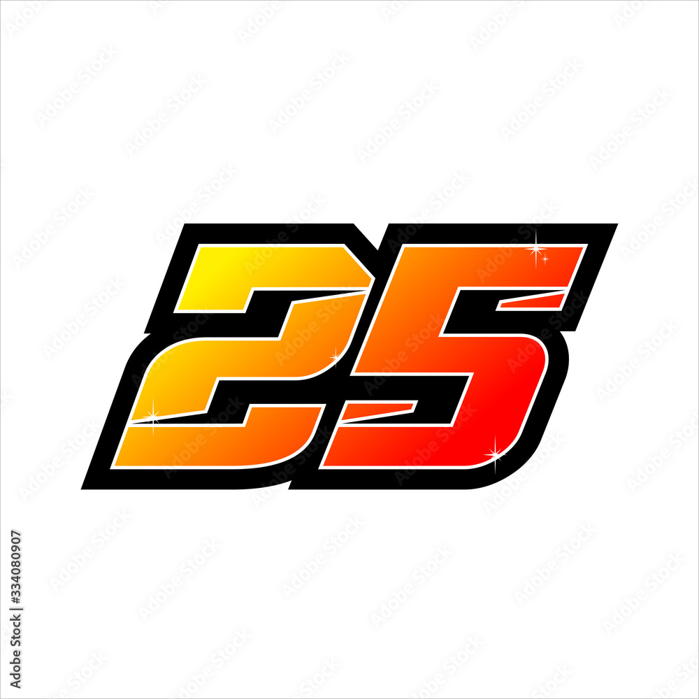 Vector racing number 25, start racing number, sport race number ...