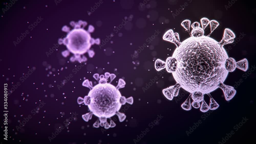 Microscopic view of the coronavirus covid-19. Coronavirus danger and ...