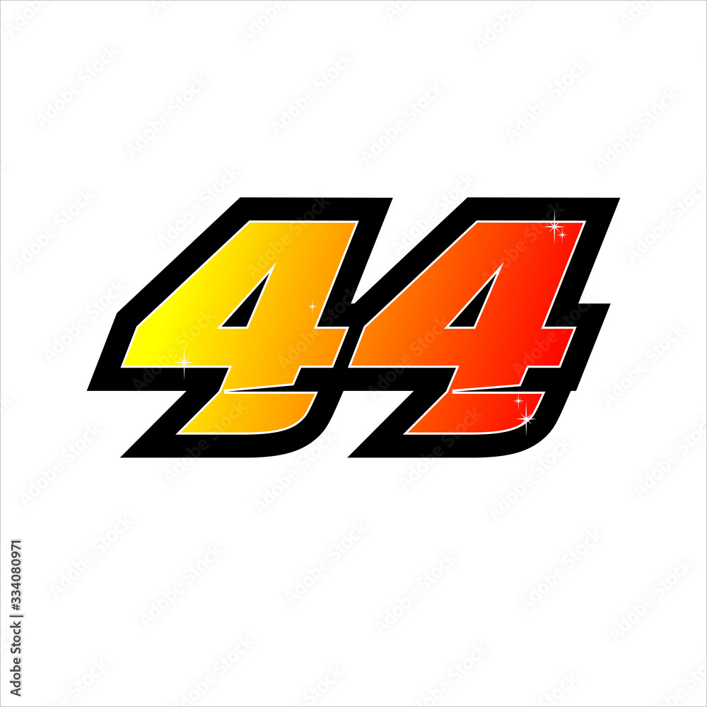 Vector racing number 44, start racing number, sport race number ...