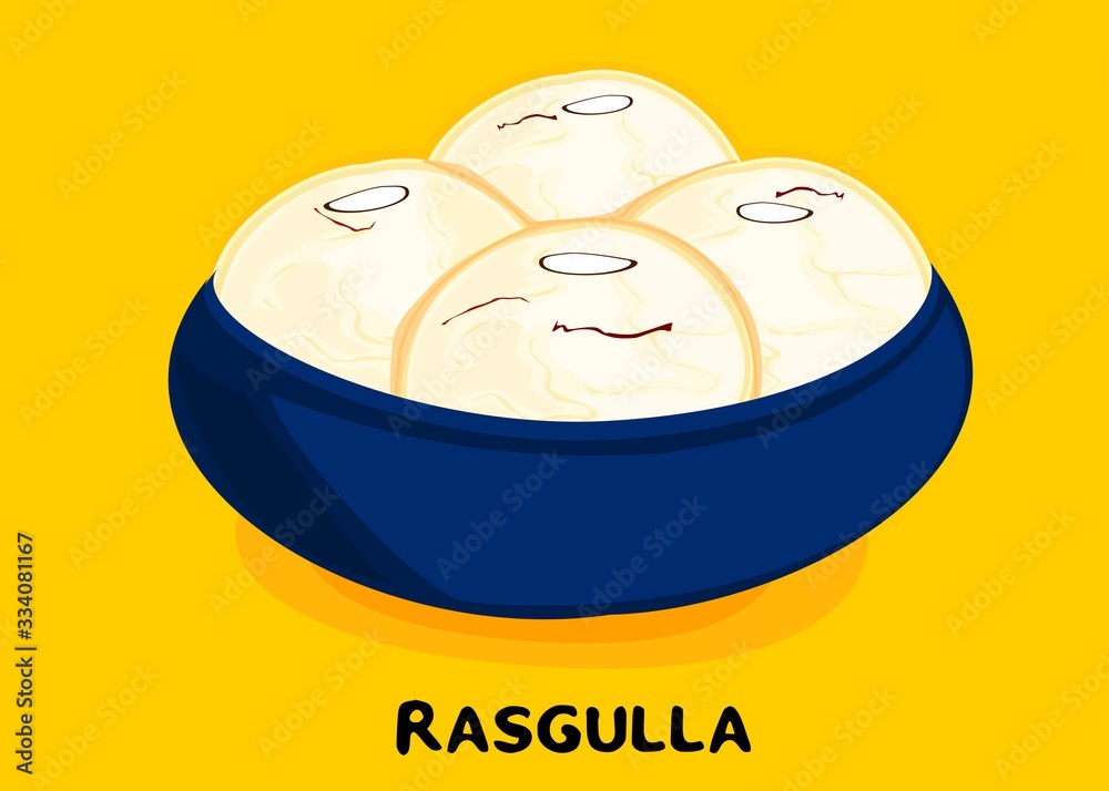 Rasgulla Bengali indian Sweet Dish Food Vector Stock Vector | Adobe Stock