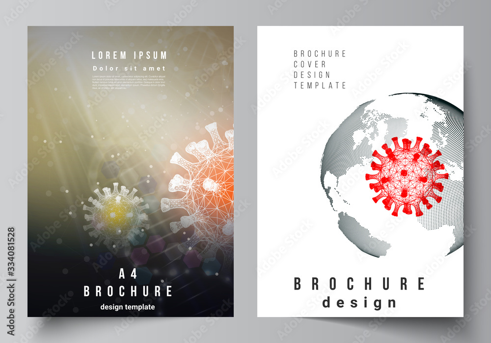 Vector layout of A4 cover mockups templates for brochure, flyer layout ...