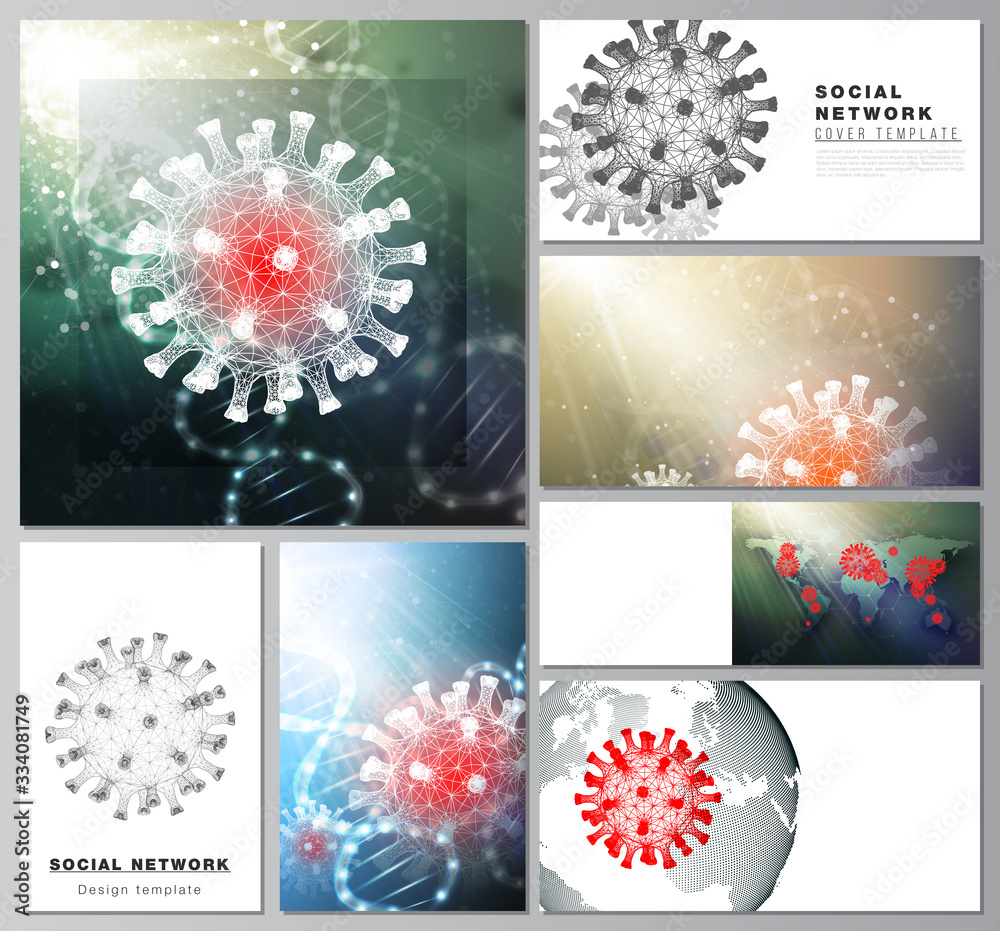 Vector layouts of social network mockups for cover design, website ...