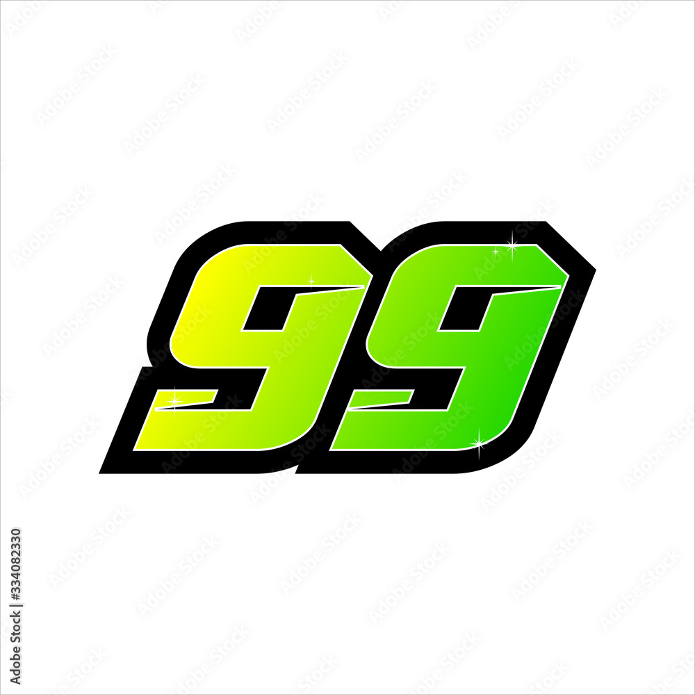 Vector Racing number 99, start racing number, sport race number with ...