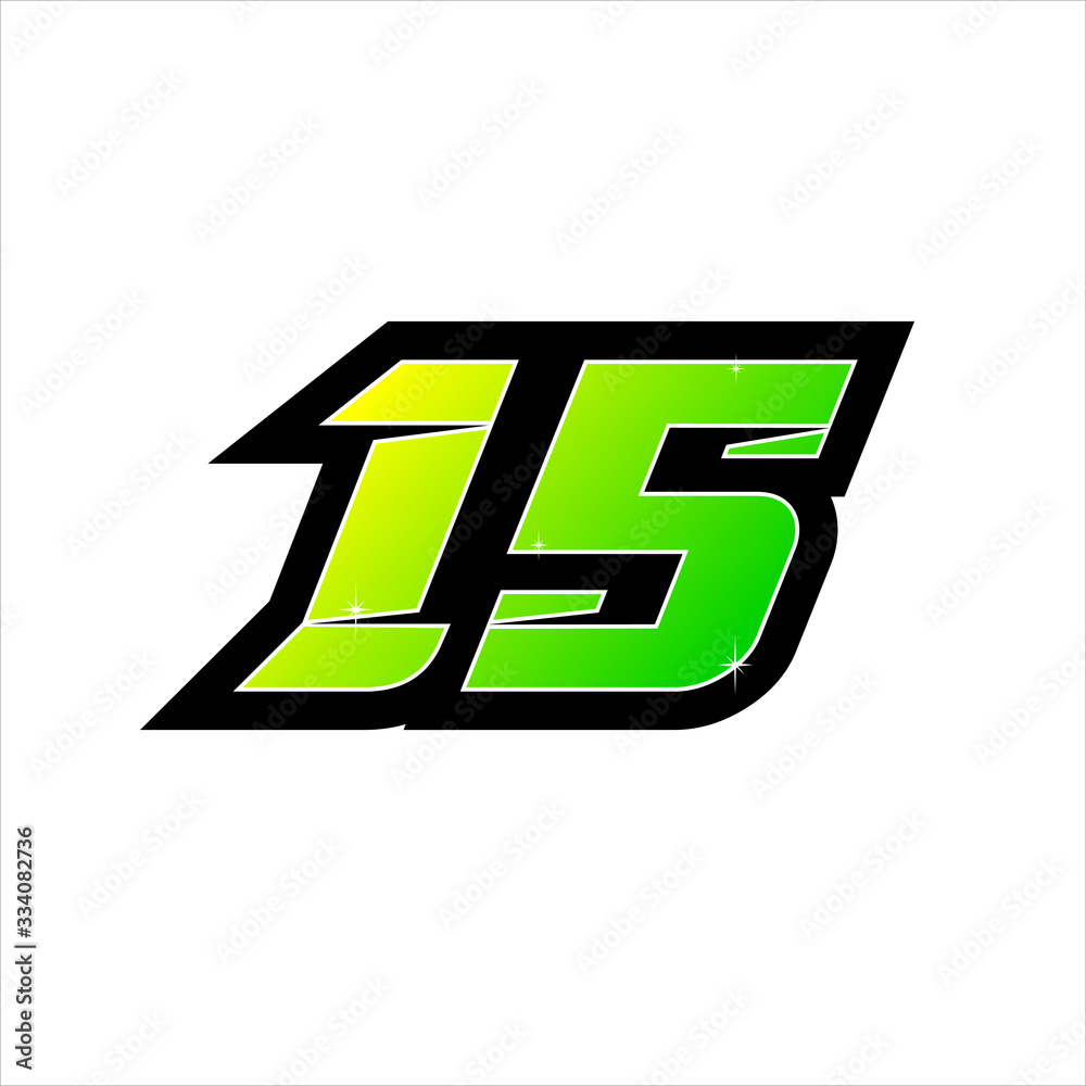 Vector Racing number 15, start racing number, sport race number with ...