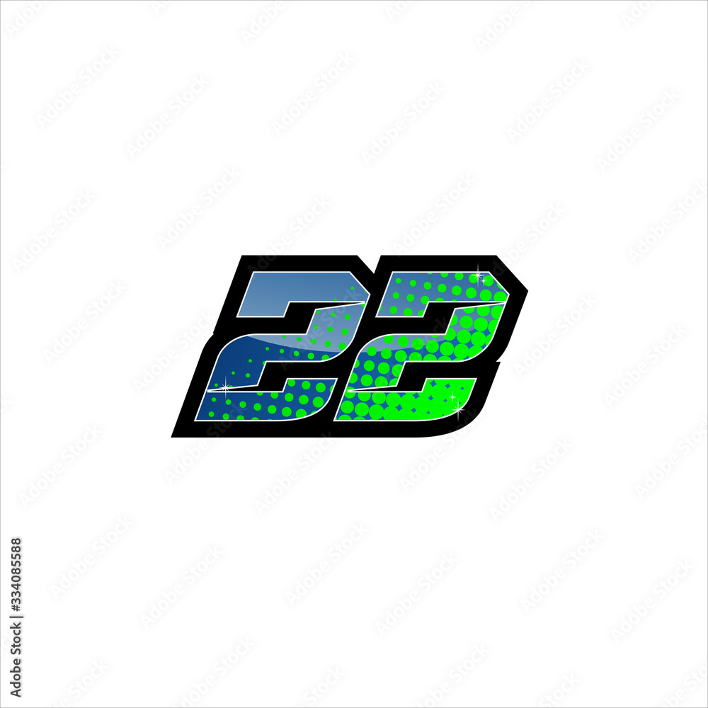 Vecteur Stock Vector Racing number 22, start racing number, sport race ...