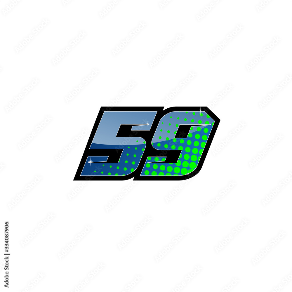 Vector Racing number 59, start racing number, sport race number with ...