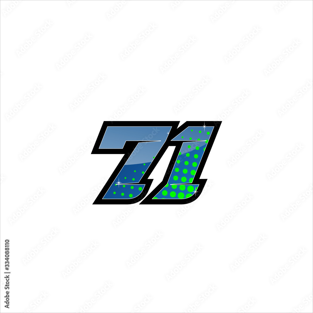 Vector Racing number 71, start racing number, sport race number with ...