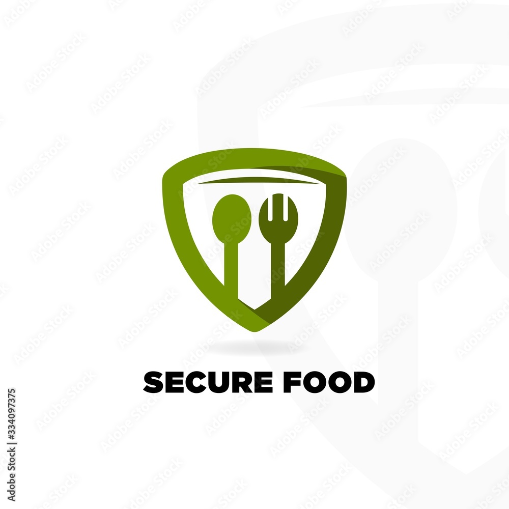 secure food logo design vector, icon, and template for company Stock ...