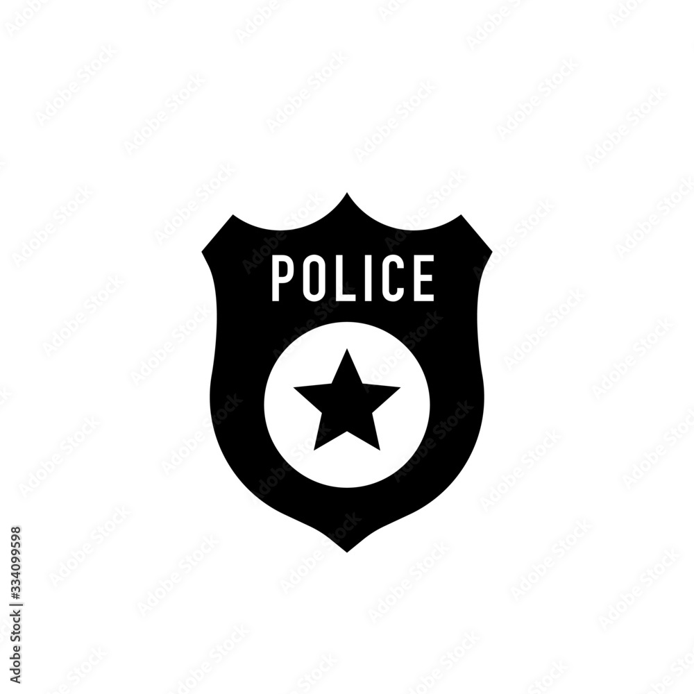 Police badge vector icon. Stock Vector | Adobe Stock