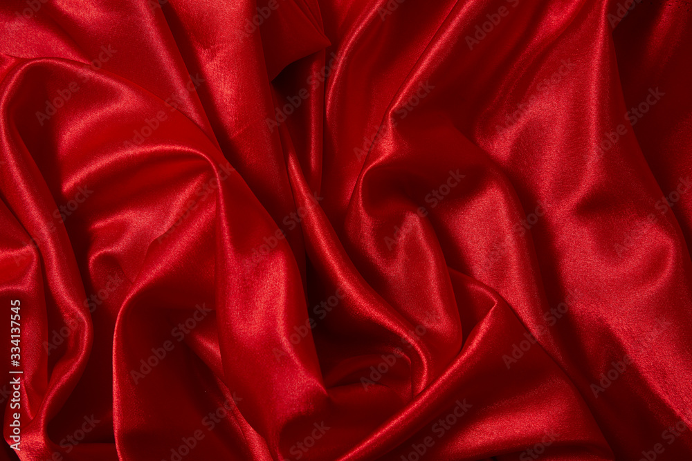 Luxury red satin smooth fabric background for celebration, ceremony ...