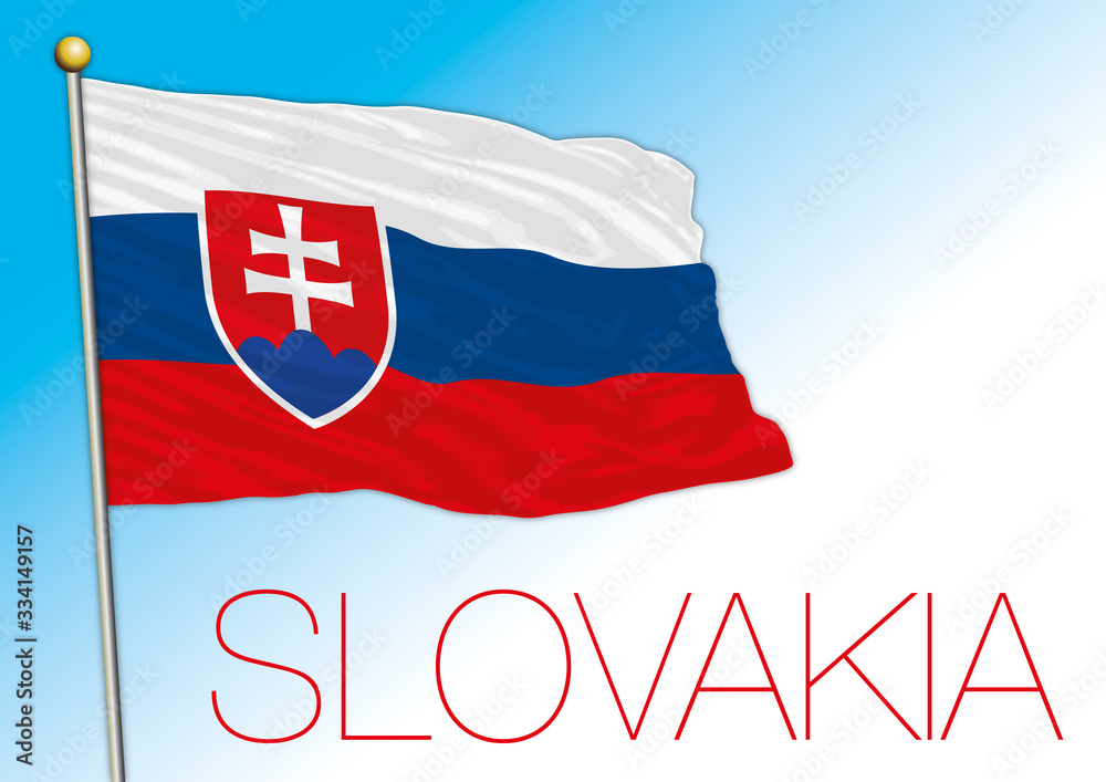 Slovakia official national flag and coat of arms, european country ...