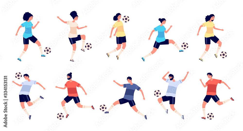 People Playing Football In Action