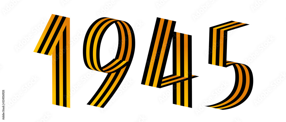 Isometric numers 1945 from George's ribbon. May 9 Russian holiday of ...