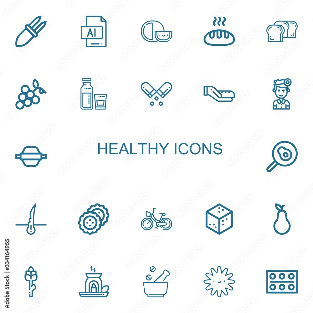 Editable 22 healthy icons for web and mobile Stock Vector | Adobe Stock