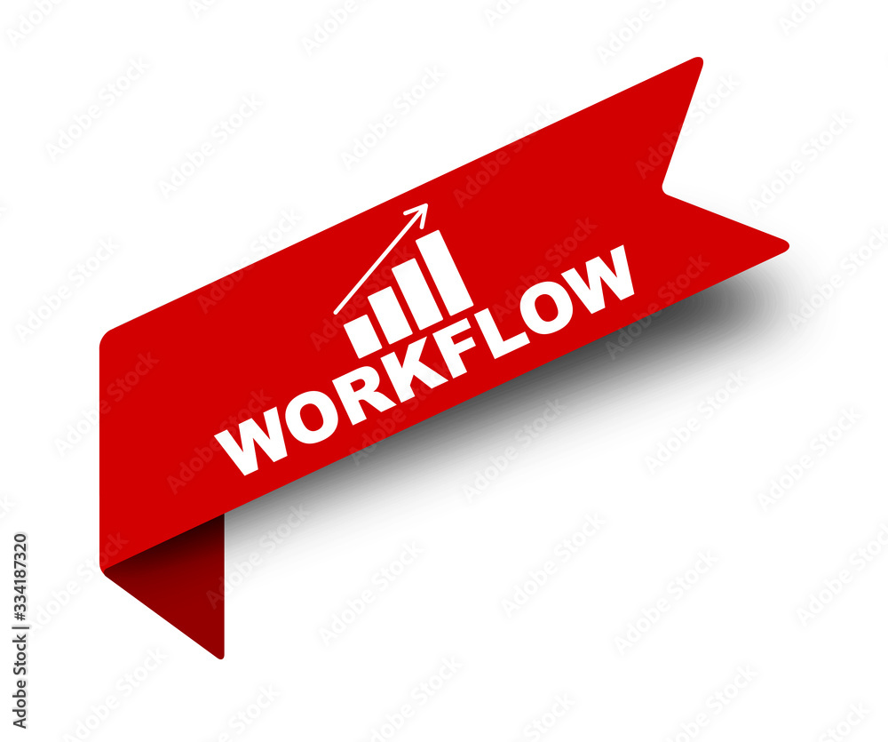 red vector illustration banner workflow Stock Vector | Adobe Stock