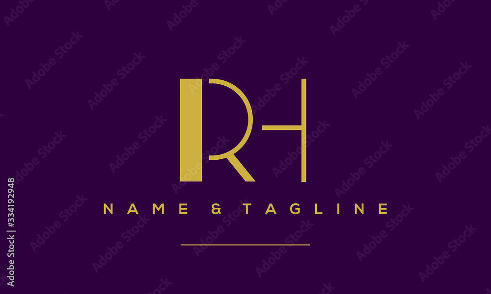 Alphabet letter icon logo RH Stock Vector | Adobe Stock