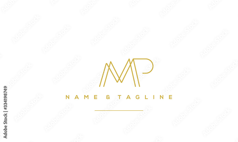 Alphabet letter icon symbol MP Stock Vector | Adobe Stock