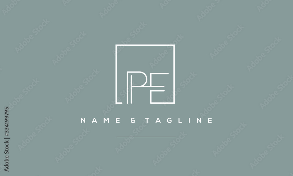 Alphabet letter icon symbol PE Stock Vector | Adobe Stock