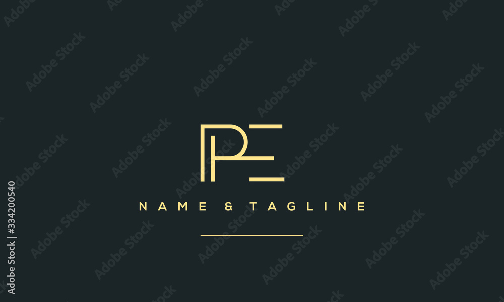 Alphabet letter icon symbol PE Stock Vector | Adobe Stock
