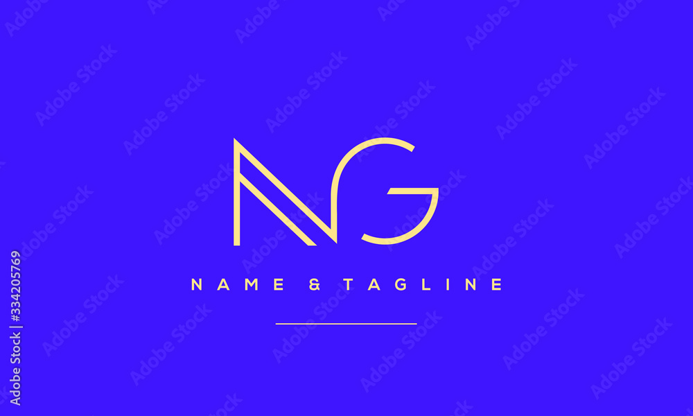 Alphabet letter icon logo NG Stock Vector | Adobe Stock