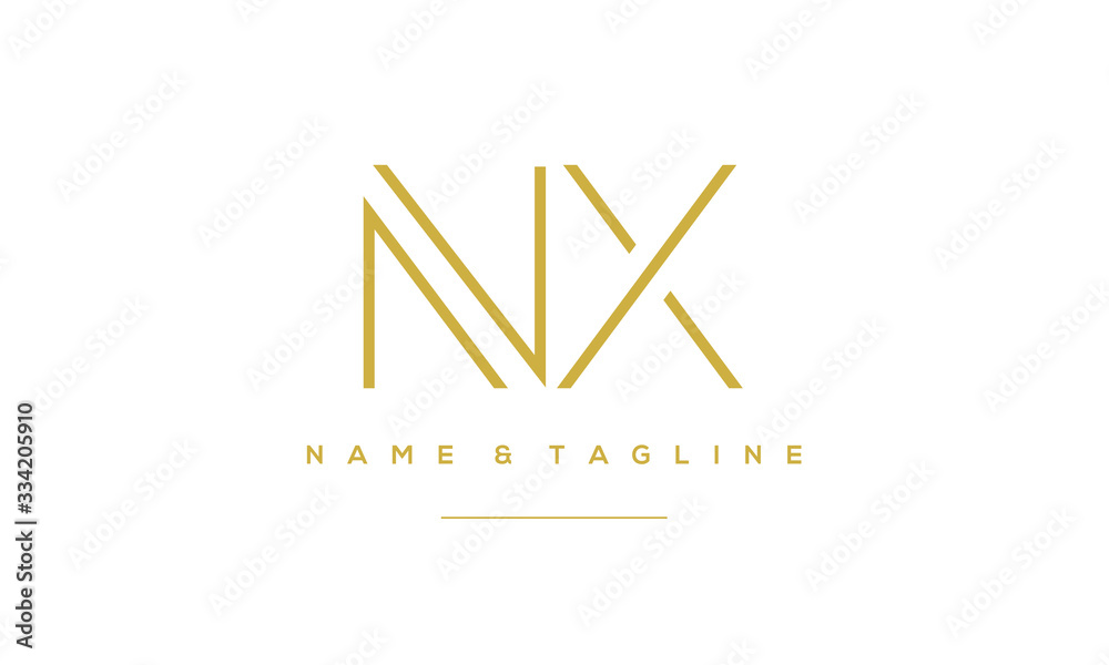 Alphabet letter icon logo NX Stock Vector | Adobe Stock