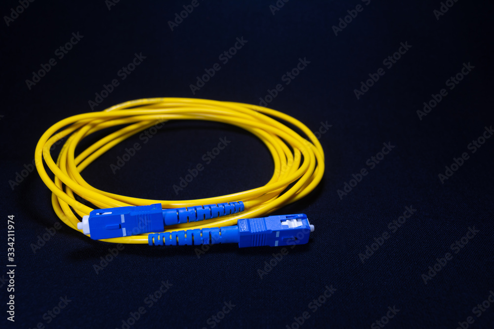 SC SC CONNECTOR YELLOW OFC PATCH CORD SQUARE CONNECTOR IN BLACK ...