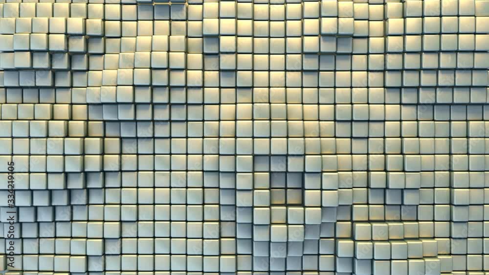 White Background With Metallic Cubes 3d Render Seamless Loop Animation Stock Video Adobe Stock