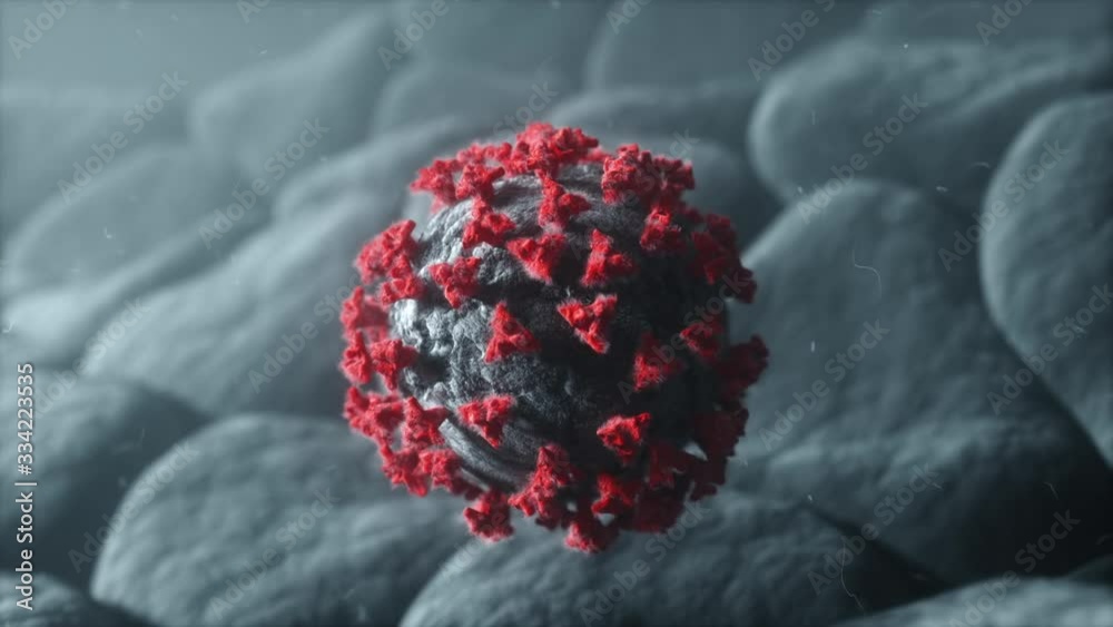 Realistic 3D animation of the Coronavirus 2019-nCoV Wuhan. SARS-CoV-2 ...