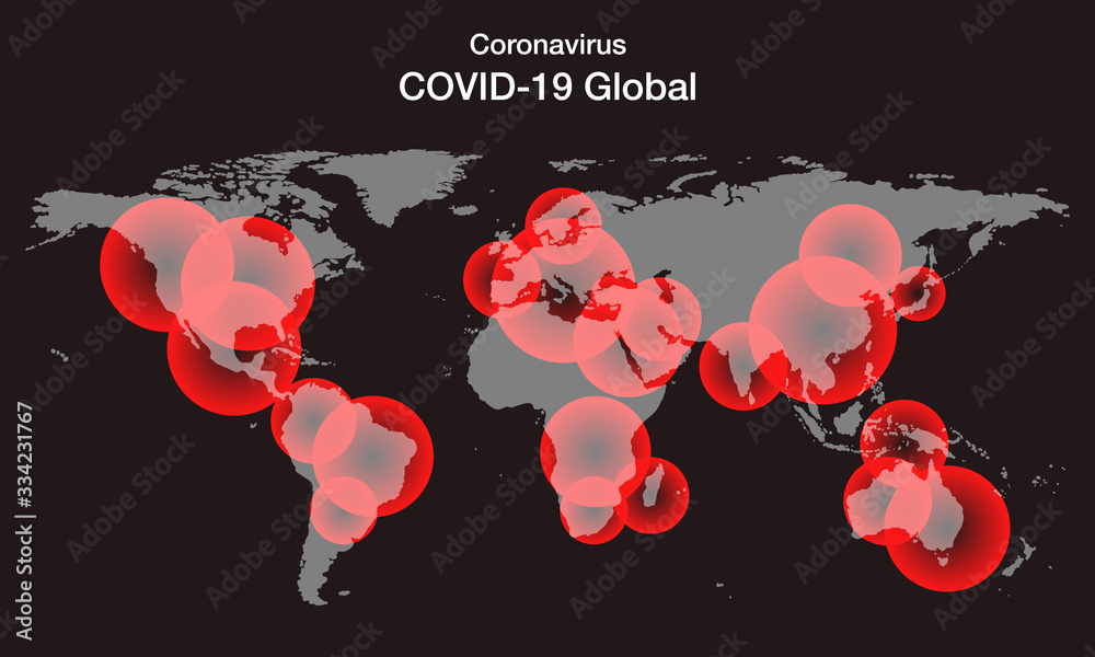 World map of the spread of Coronavirus (Covid-19). Coronavirus disease ...
