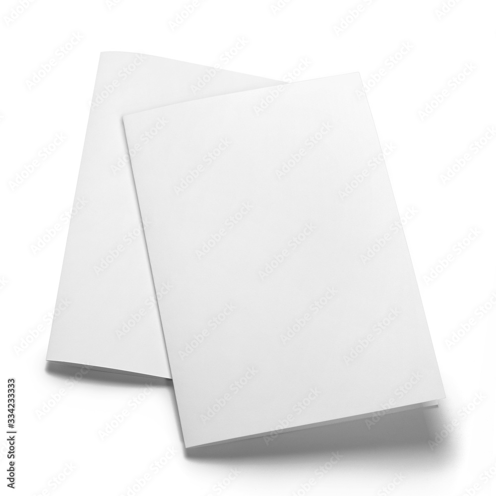 Folded sheets of white paper, isolated on white background Stock Photo ...