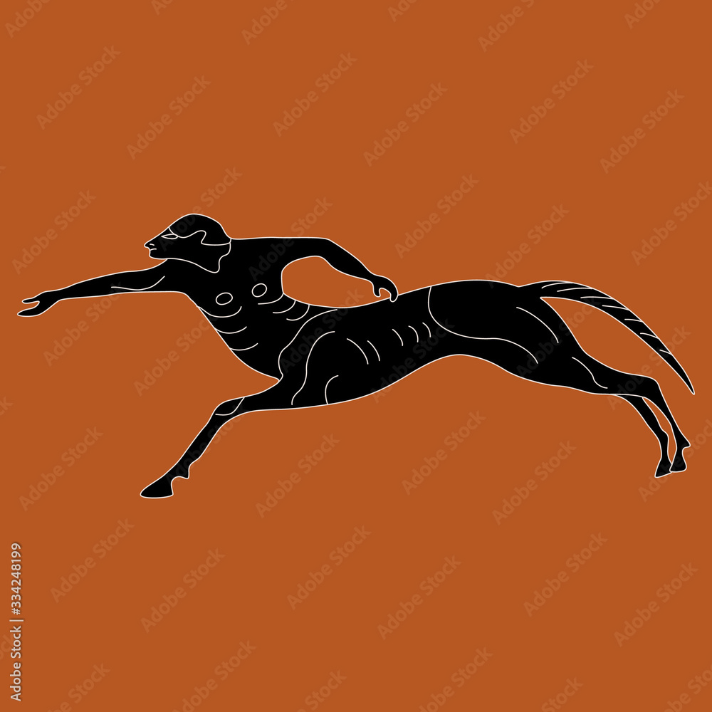 Running centaur. Ancient Greek mythology. Vase painting style ...