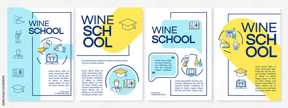 Wine school brochure template. Learn winemaking from online expert ...