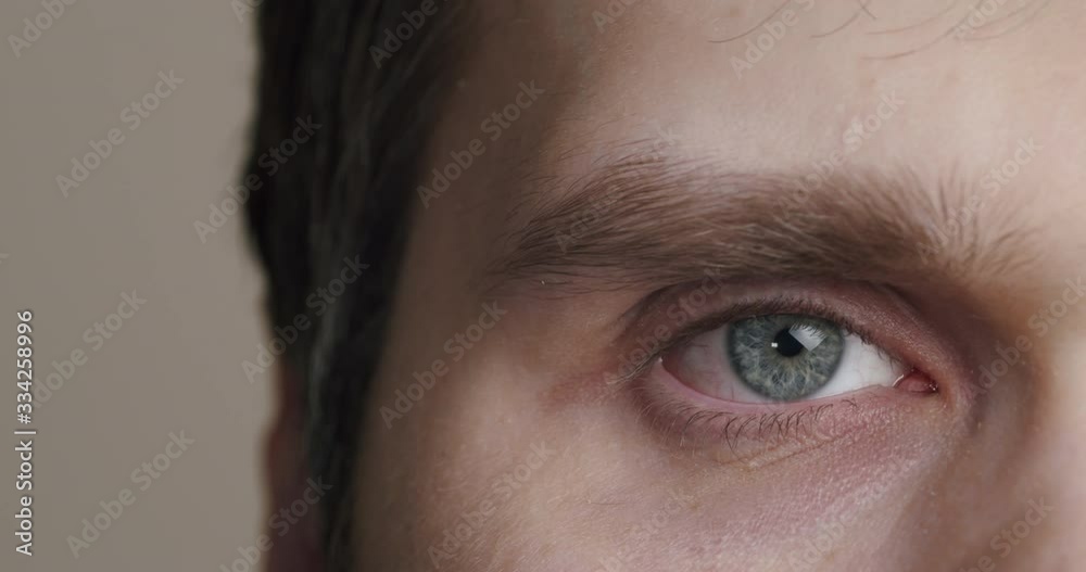 Face touch - coronavirus concept. Man touching his eye, increase risk ...