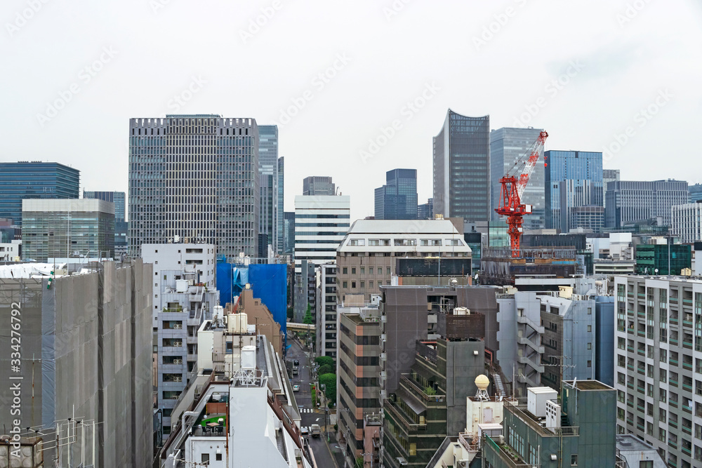 Japanese abstract urban background featuring details of chaotic city ...