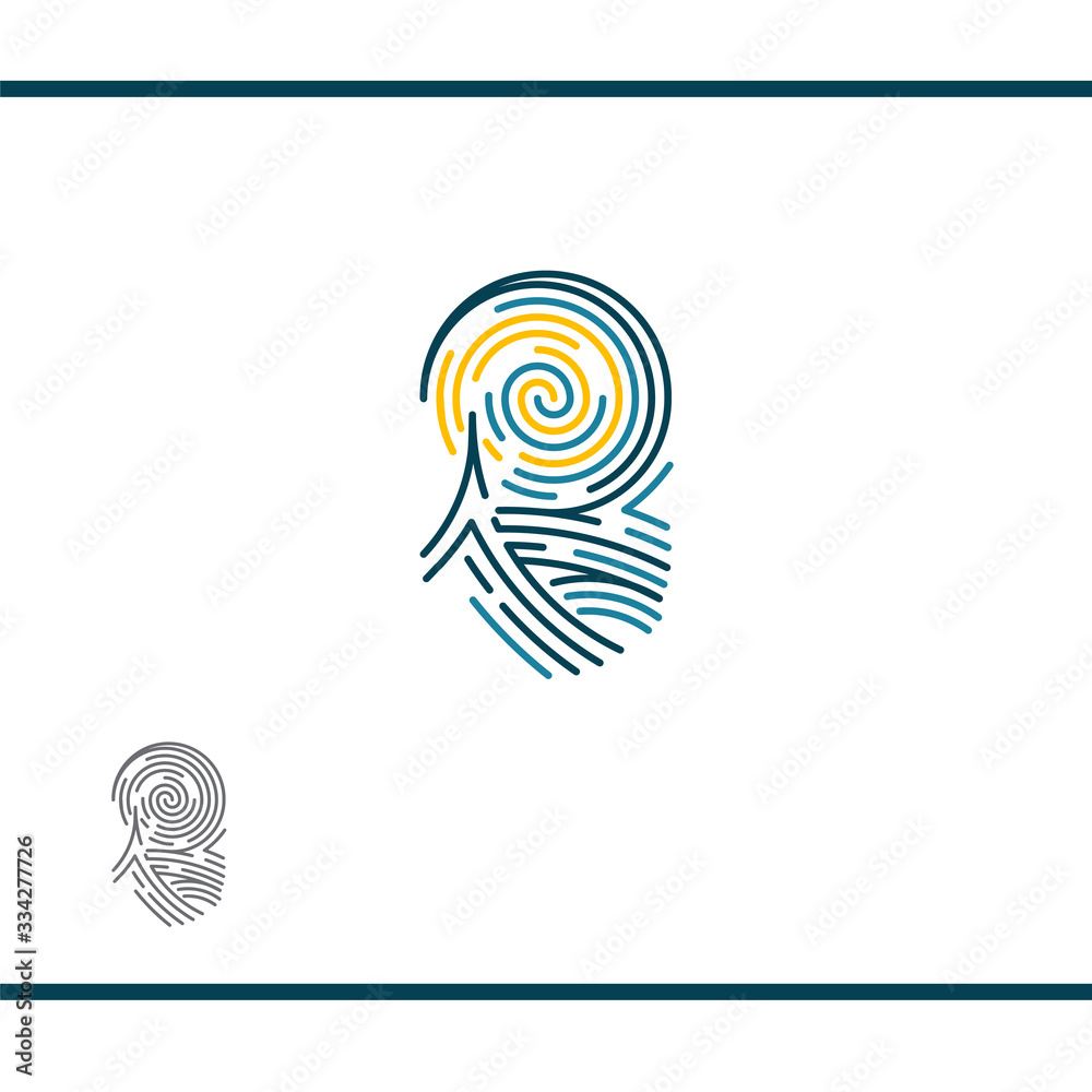 Finger Print as The Starry Night by Vincent van Gogh Logo vector ...