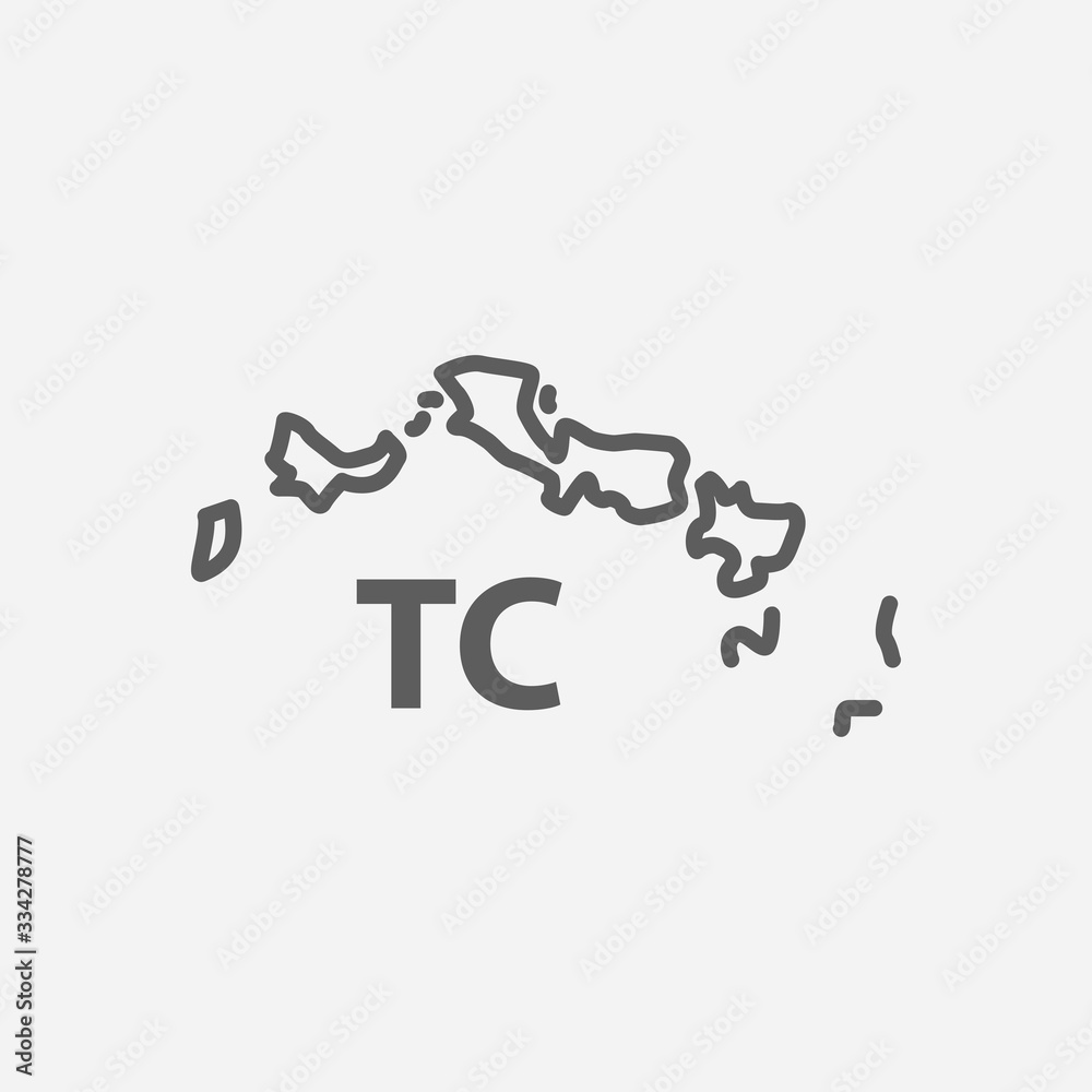 Turks caicos island icon line symbol. Isolated vector illustration of ...