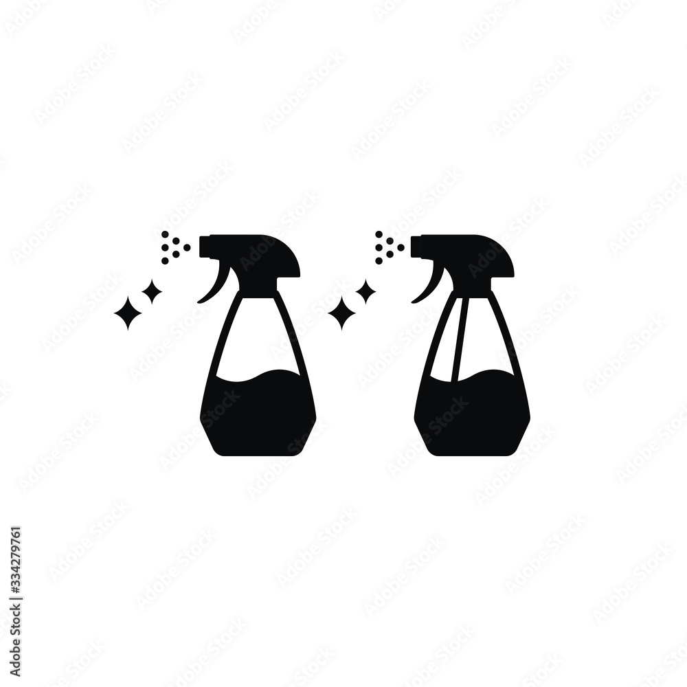 Cleaner or detergent spray black isolated vector icon. Domestic ...