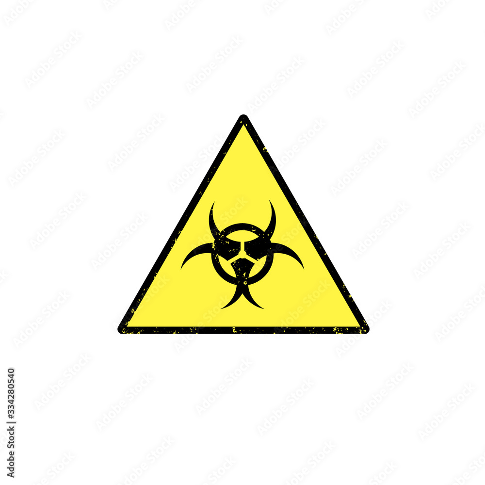 Safety sign. Covid-19 Biohazard warning poster. Stay away from the ...