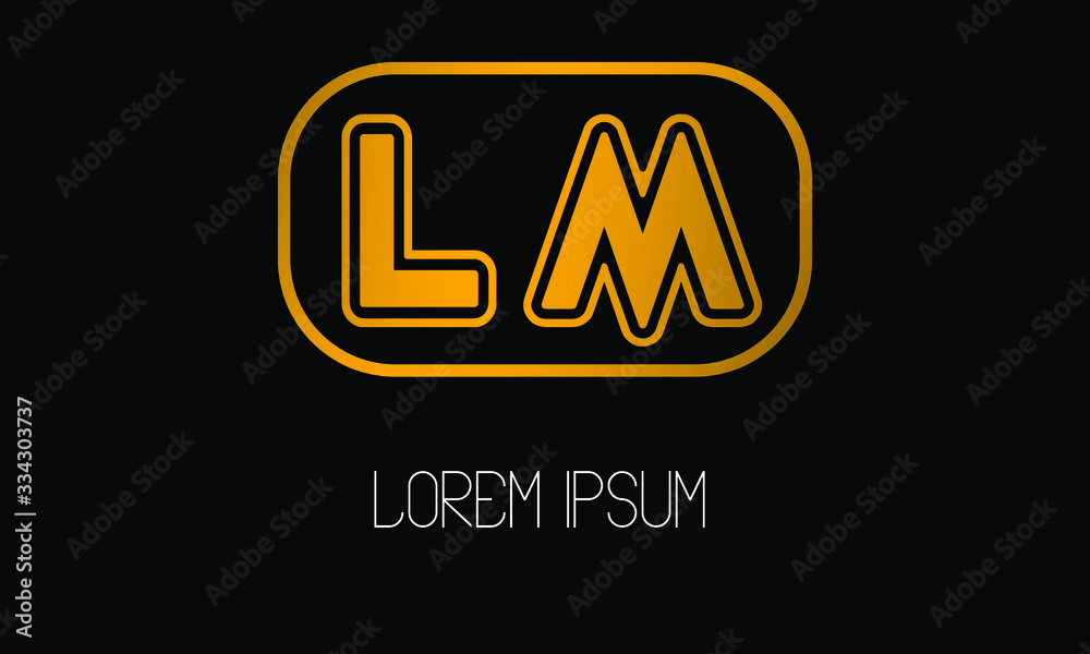 lm letter initial for logo in gold gradient Stock Vector | Adobe Stock