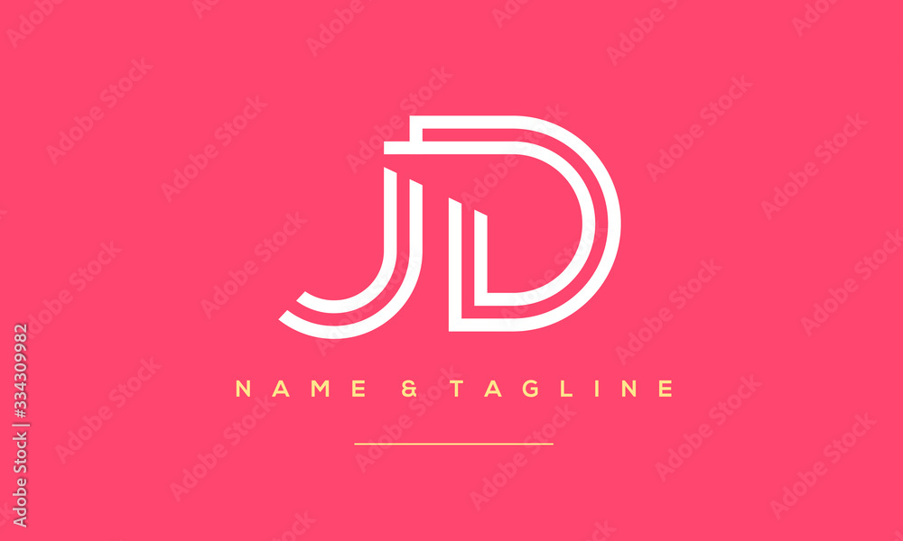 Alphabet letter icon logo JD Stock Vector | Adobe Stock
