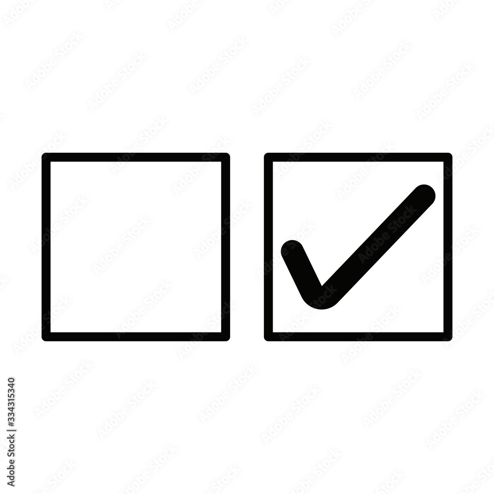 Check mark icons to represent enabled or disabled status. Vector ...