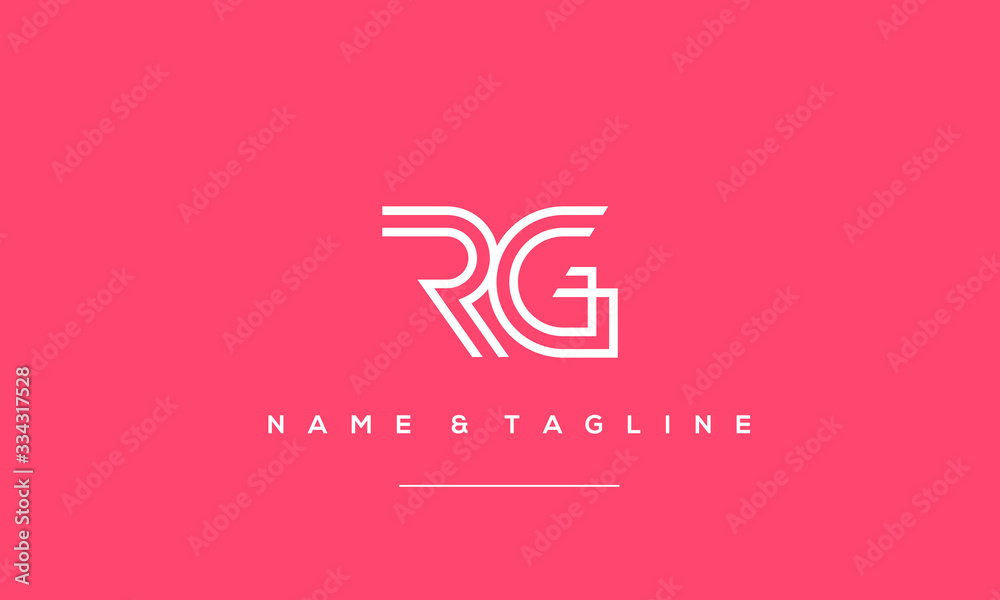 Alphabet letter icon logo RG Stock Vector | Adobe Stock